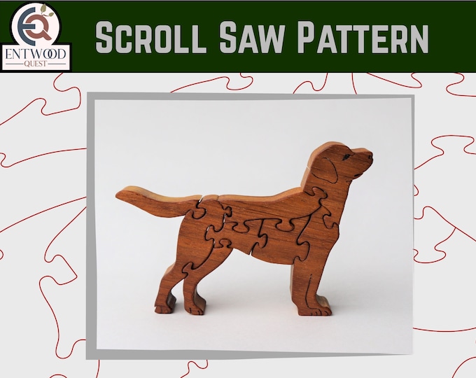 Labrador Retriever Dog Puzzle Scroll Saw Pattern, Wooden Puzzle Plan ...