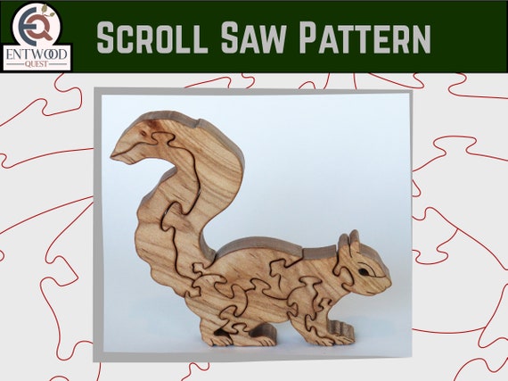 Squirrel Puzzle Scroll Saw Pattern DIY Wooden Puzzle Plan - Etsy