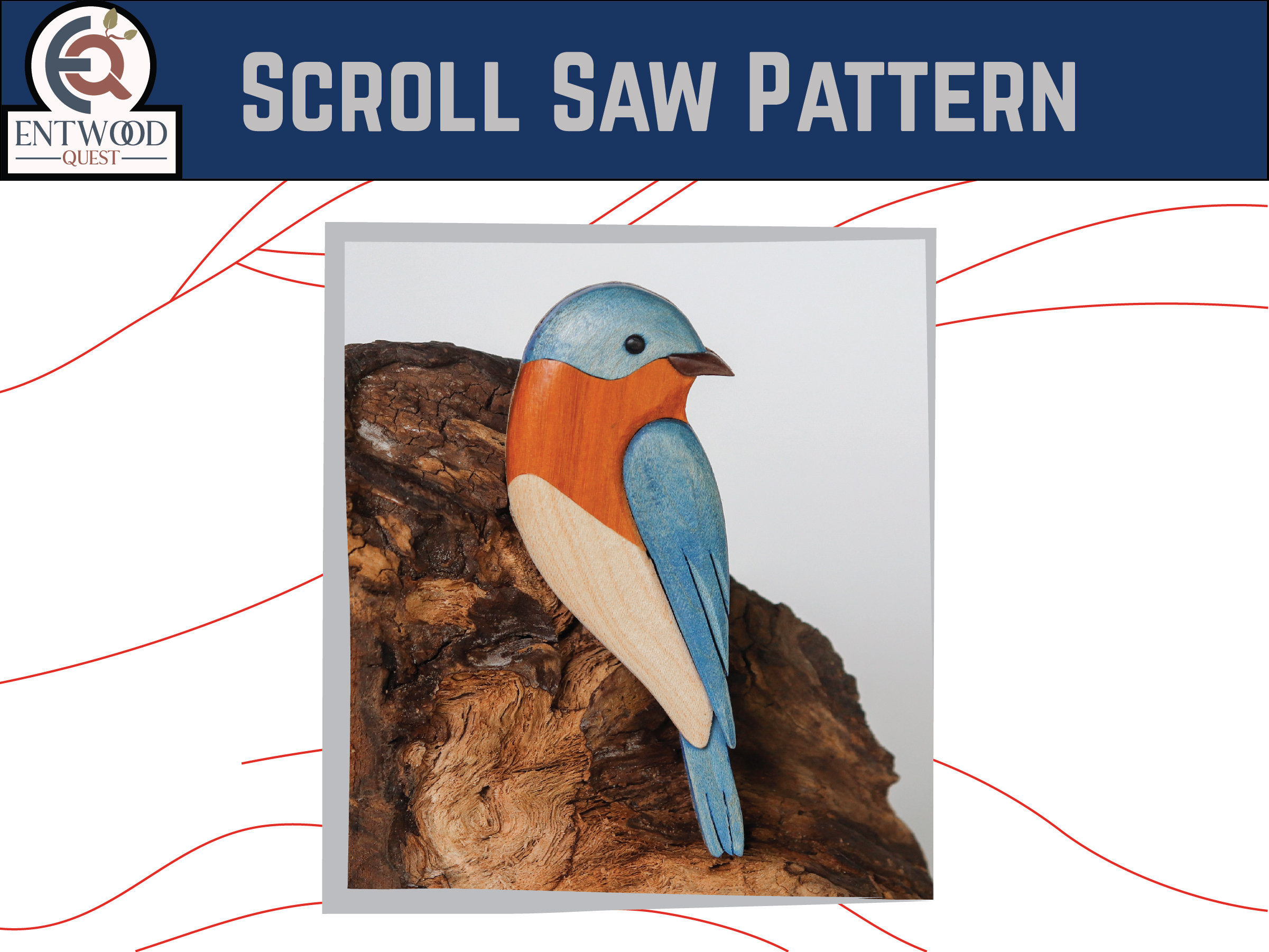 Songbird Mini Intarsia Pattern Set, House Wren, Bluebird, Robin ...