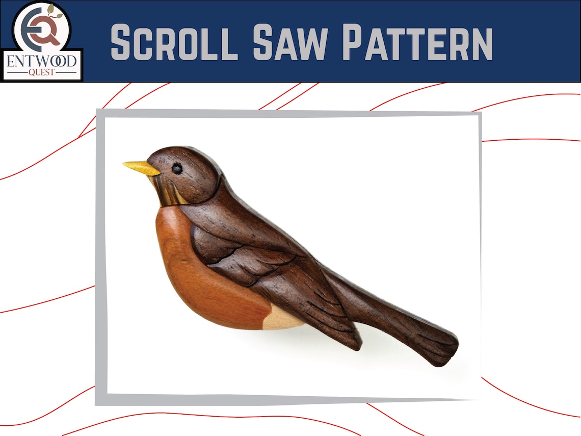 Songbird Mini Intarsia Pattern Set, House Wren, Bluebird, Robin ...