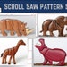 African Wildlife Mini Intarsia Pattern Set, Elephant, Hippo, Rhino ...