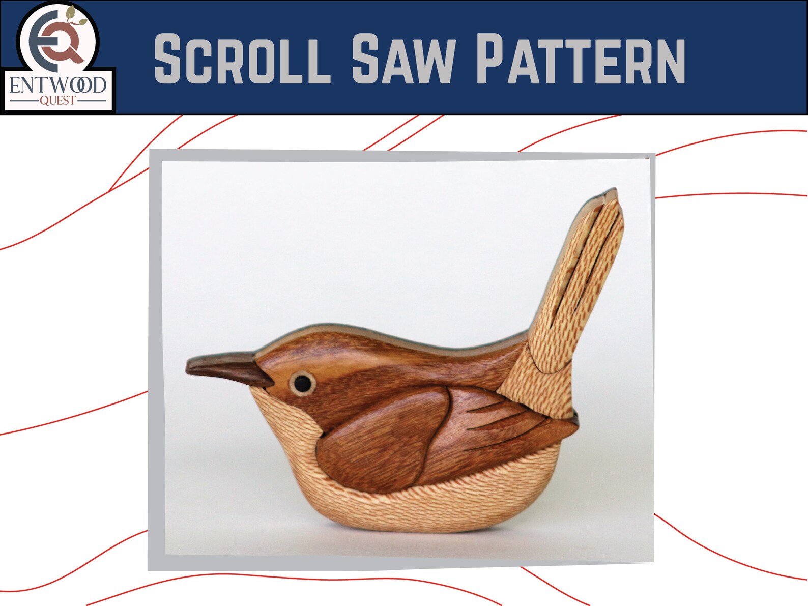 Songbird Mini Intarsia Pattern Set, House Wren, Bluebird, Robin ...