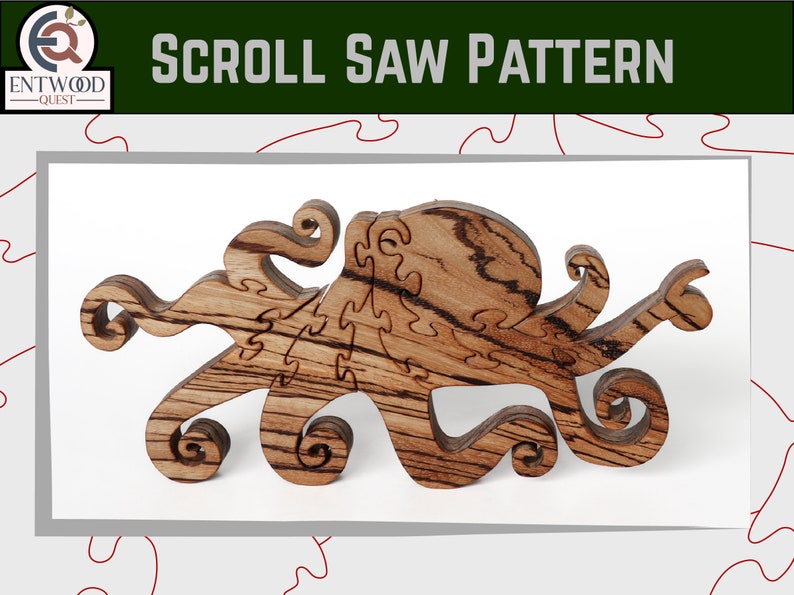 Sea Life Scroll Saw Puzzle Pattern Set #3, Manatee, Octopus, Hammerhead ...