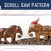 African Wildlife Mini Intarsia Pattern Set, Elephant, Hippo, Rhino ...