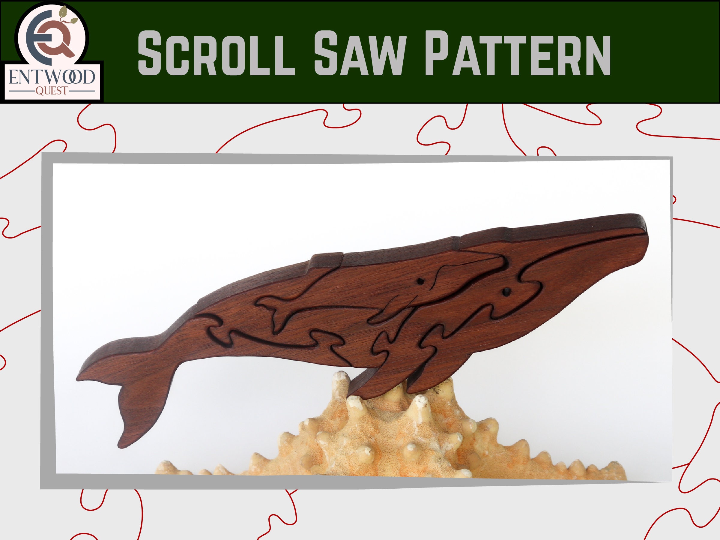 Sea Life Scroll Saw Puzzle Pattern Set 2 Sperm Whale - Etsy