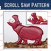 African Wildlife Mini Intarsia Pattern Set, Elephant, Hippo, Rhino ...