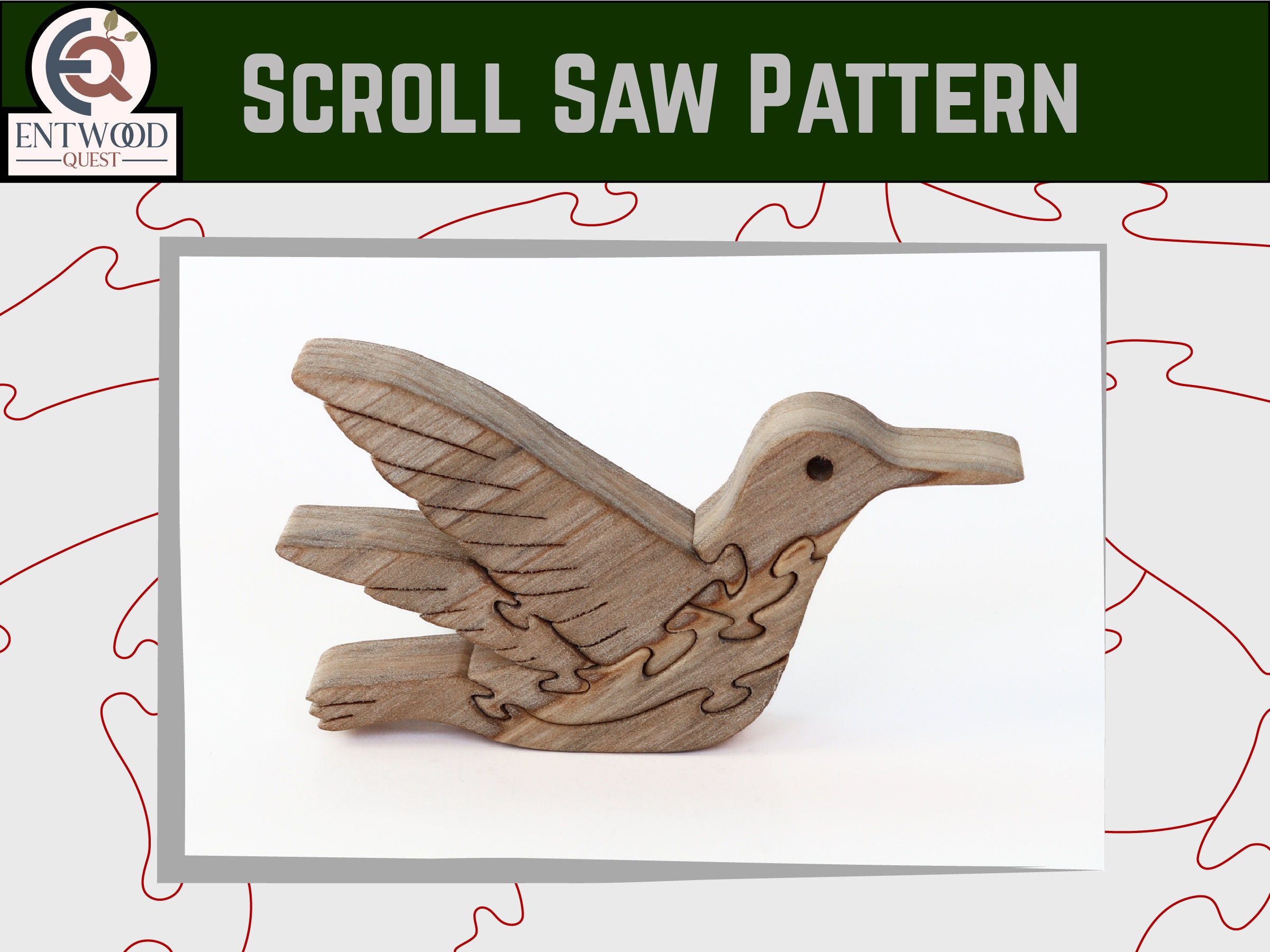 Birds Scroll Saw Puzzle Pattern Set, Great Horned Owl, Snowy Owl, Hummingbird, Toucan, Kestrel ...