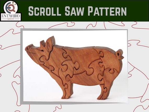 Pig Puzzle Scroll Saw Pattern Wooden Puzzle Plan DIY - Etsy