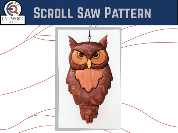 Great Horned Owl Intarsia Pattern Scroll Saw Pattern Wooden - Etsy