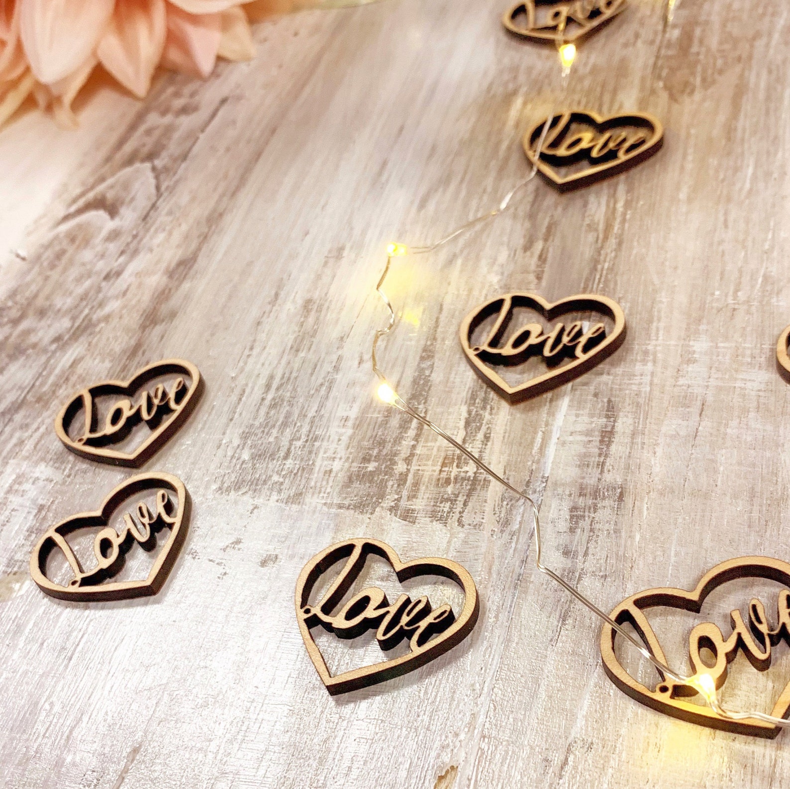 Heart Wood Love Confetti Wedding Reception Decor Shabby Chic - Etsy