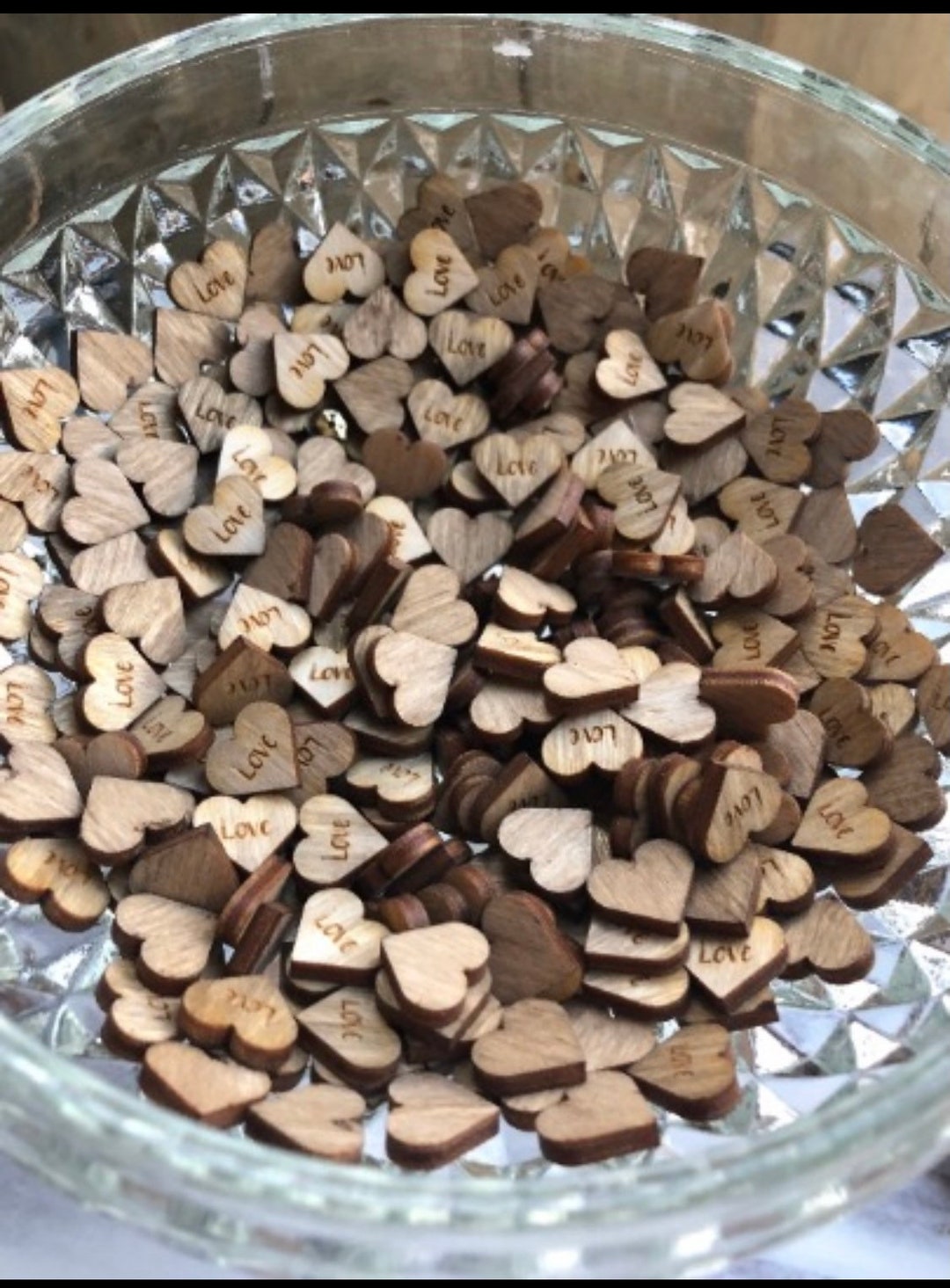 Custom Wooden Engraved Hearts - 100 per Order - Etsy