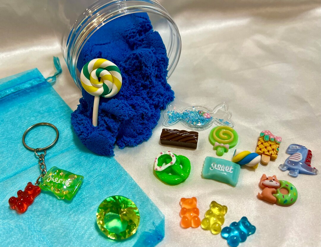 Blue Kinetic Sand Sensory Jar Filled With Sweet Charms - Etsy