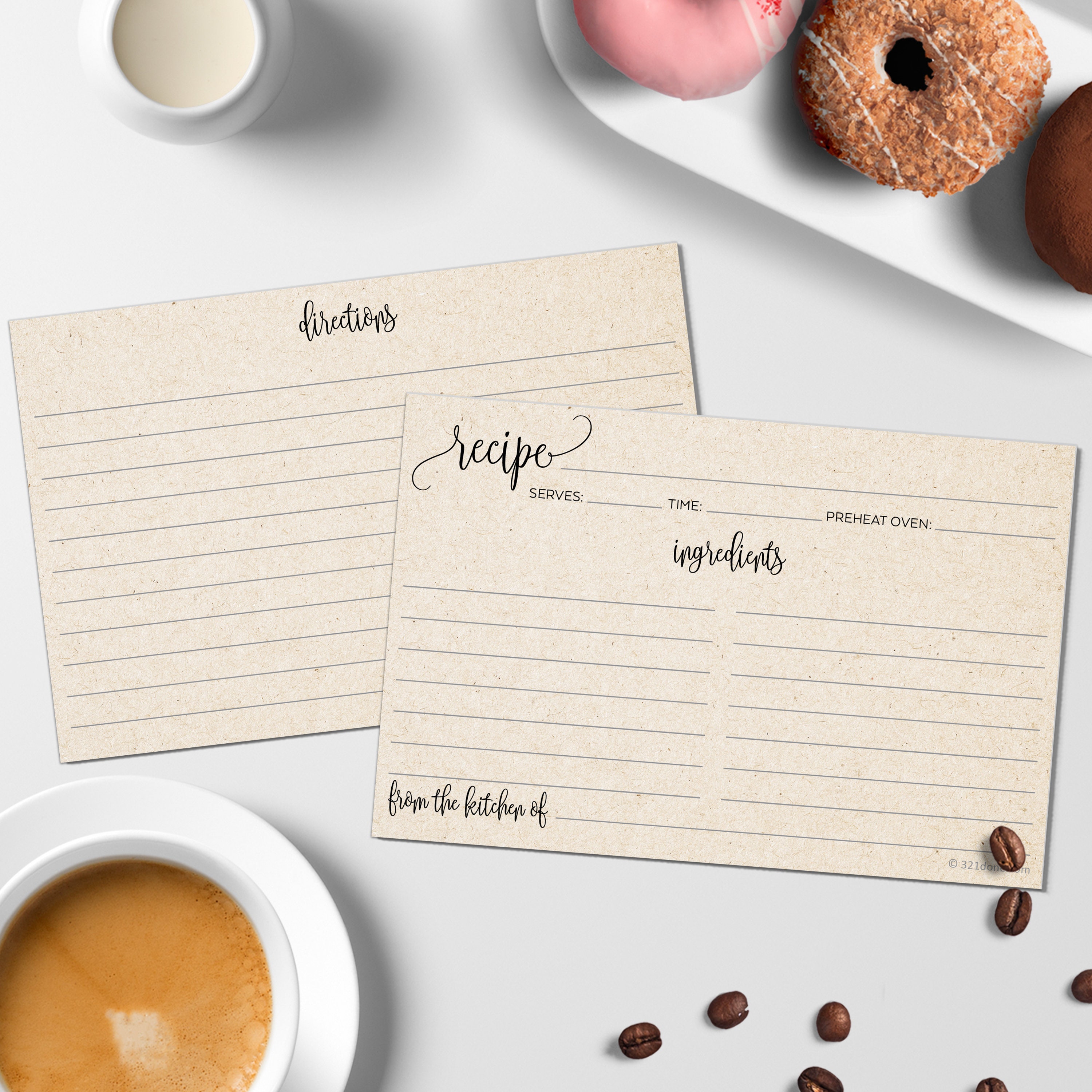 Recipe Cards Paper & Party Supplies Double Sided Cute 4x6 Recipe Cards ...