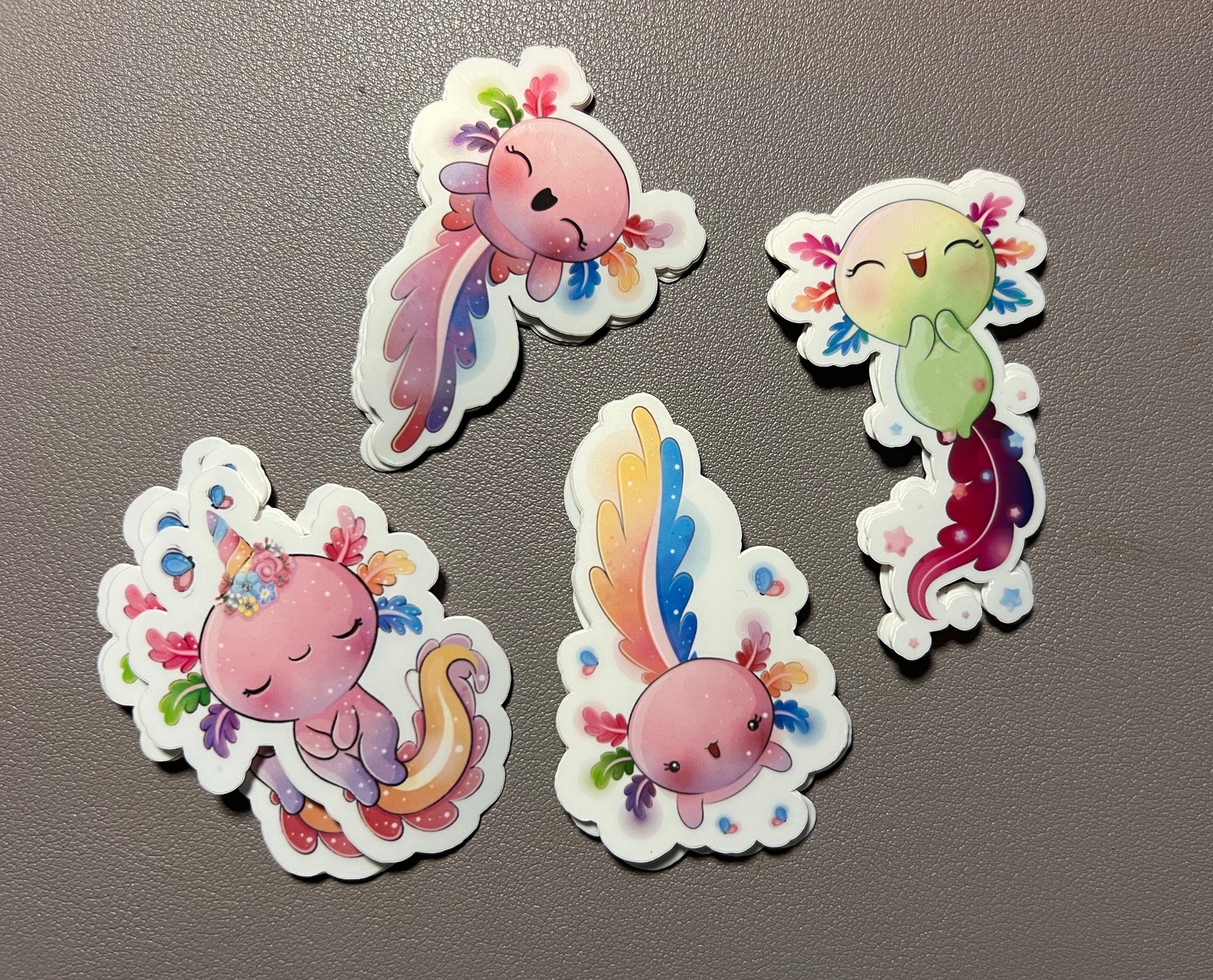 Axolotl Sticker Waterproof Glossy Waterproof Vinyl Sticker, Waterproof ...