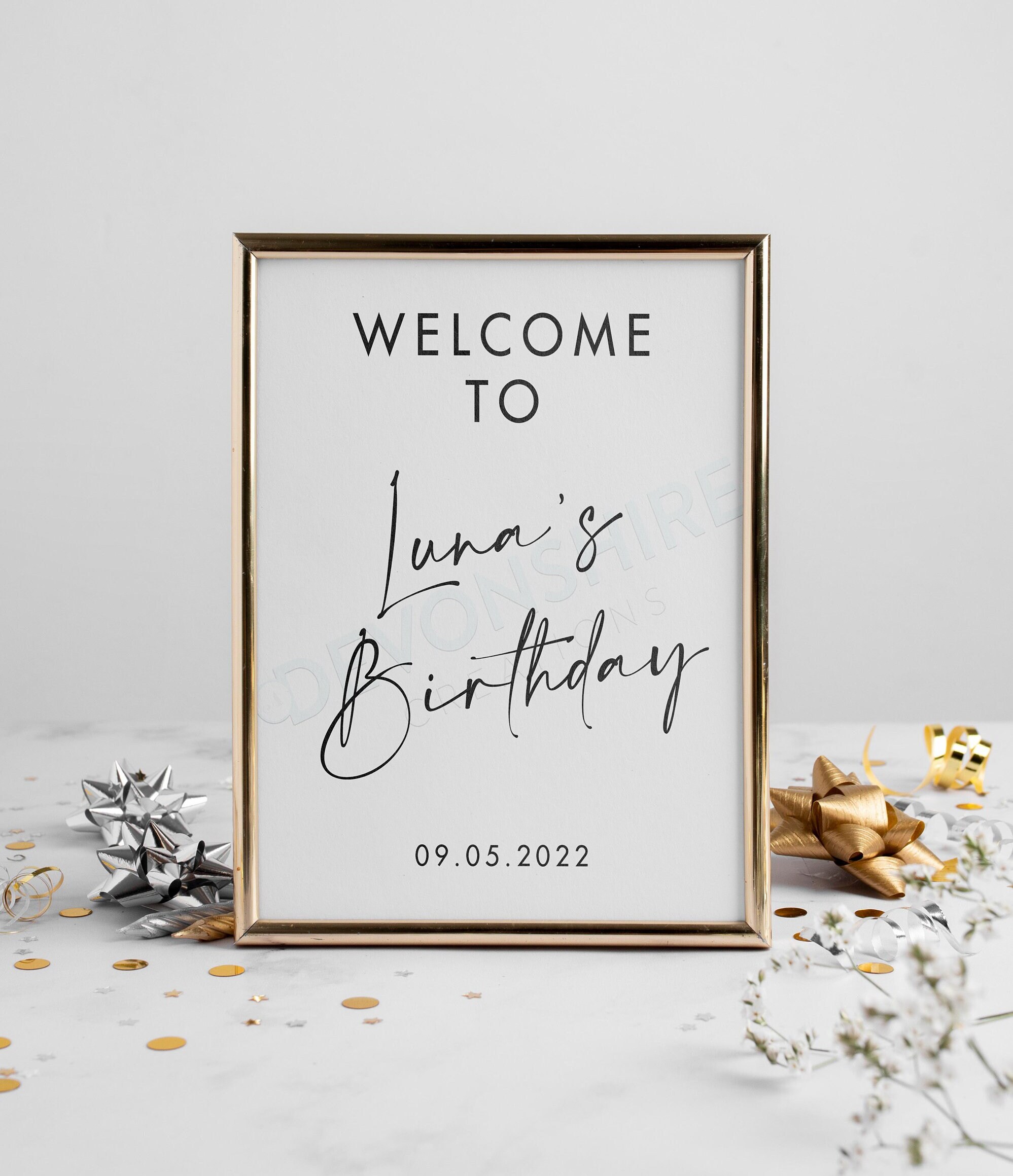 EDIT YOURSELF - Welcome Birthday Party Sign Birthday, Custom Welcome ...
