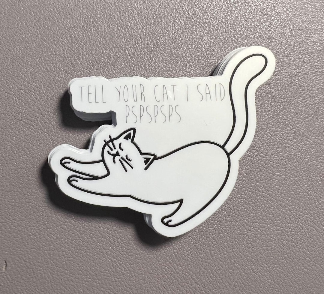 Cat Sticker, Cute Cat Sticker, Glossy Waterproof Vinyl Sticker, Cat ...