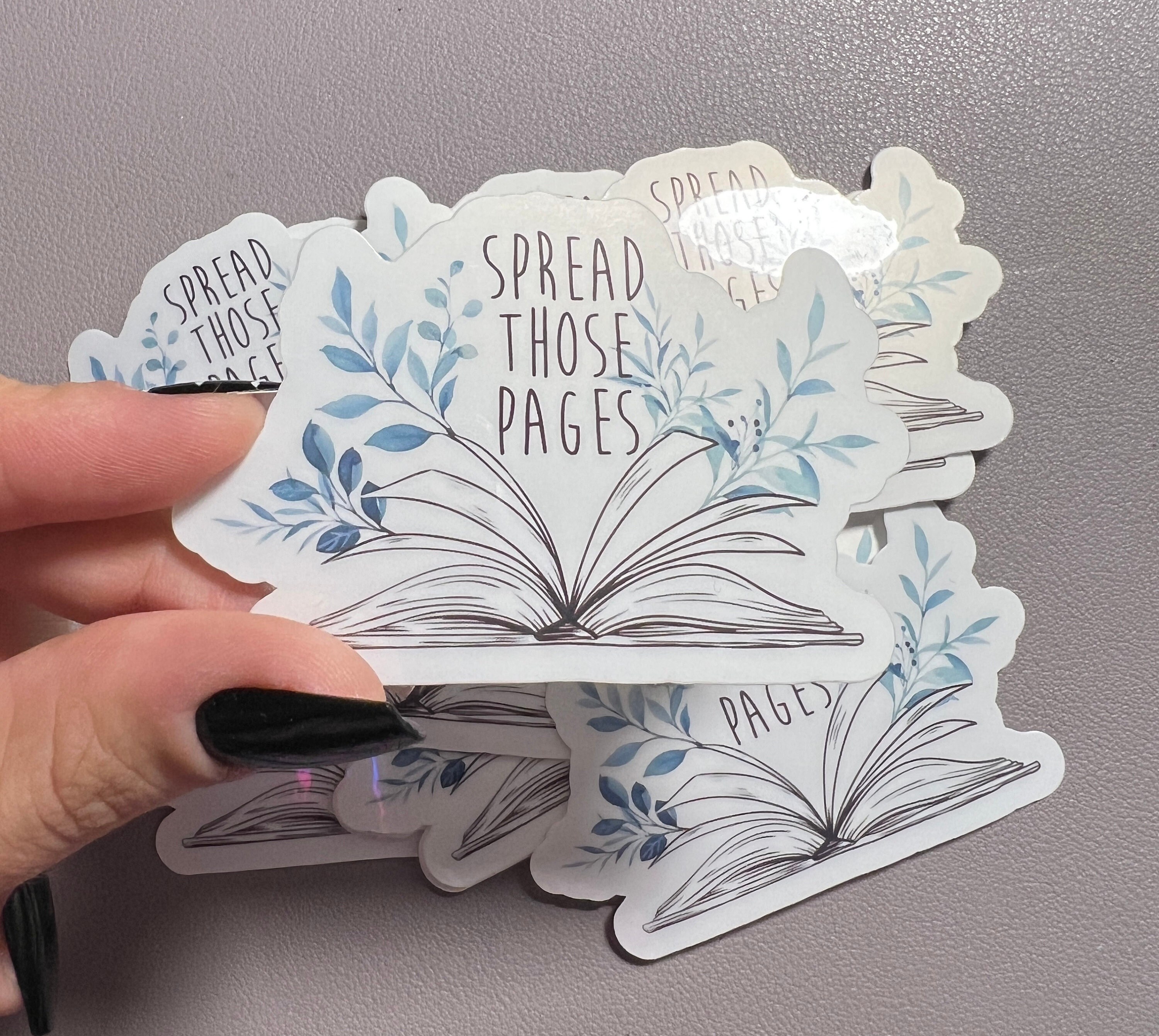 Spread Those Pages Smut Sticker, Floral Book Stickers, Book Lover ...