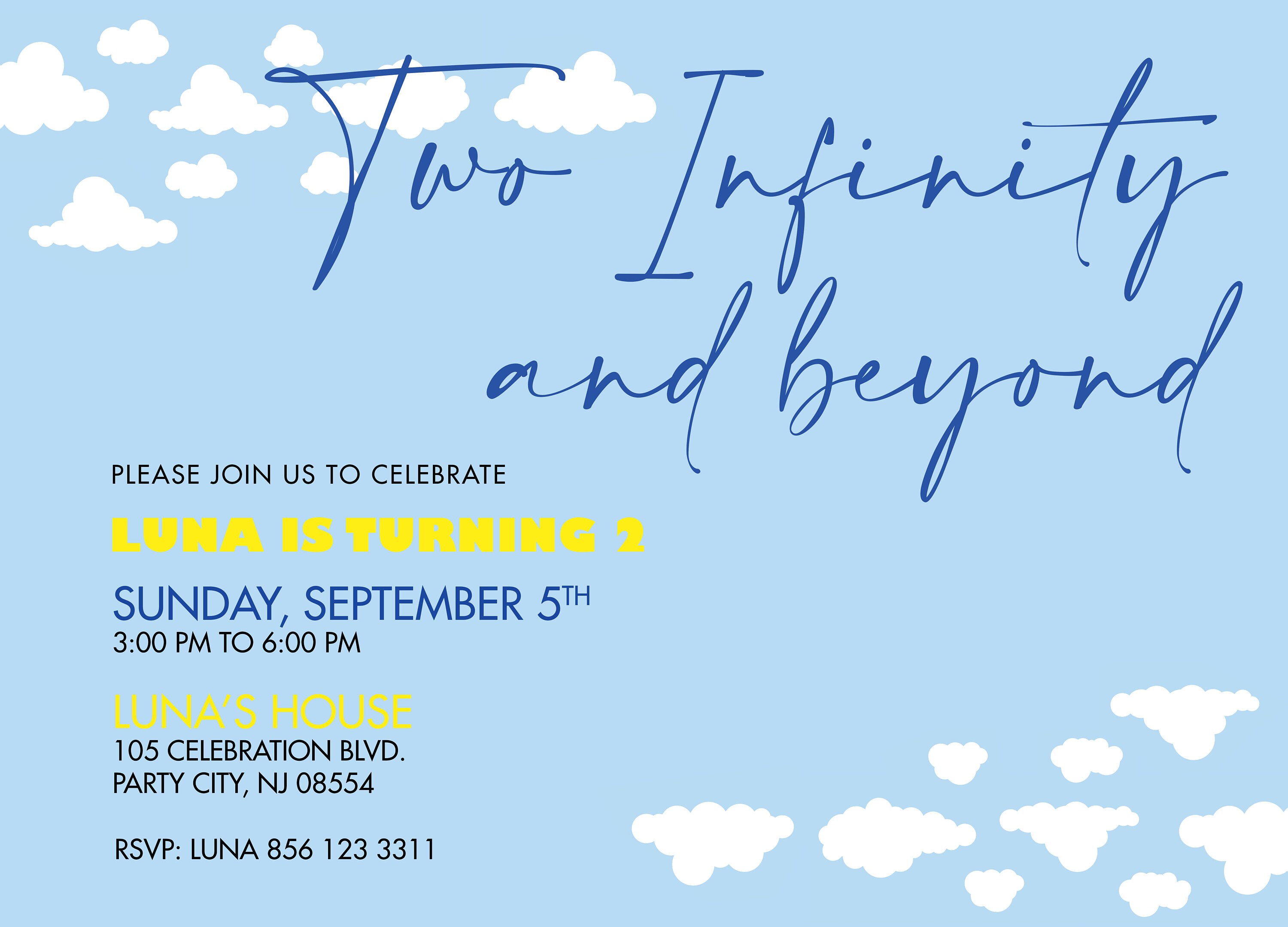 Two Infinity and Beyond Corjl, Digital Download, Birthday Invitation ...