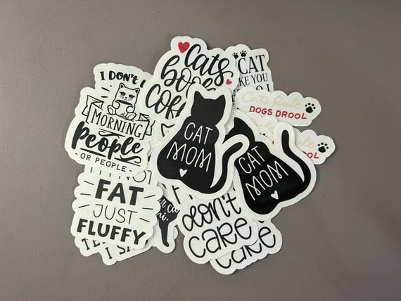 Cat Sticker Bundle Cat Sticker Lot Glossy Waterproof Vinyl - Etsy