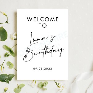 EDIT YOURSELF - Welcome Birthday Party Sign Birthday, Custom Welcome ...