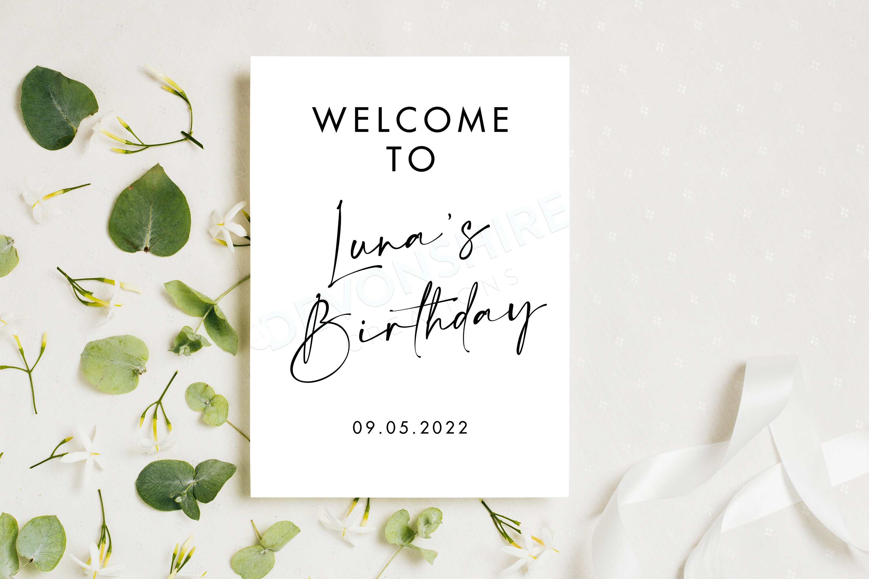 EDIT YOURSELF - Welcome Birthday Party Sign Birthday, Custom Welcome ...
