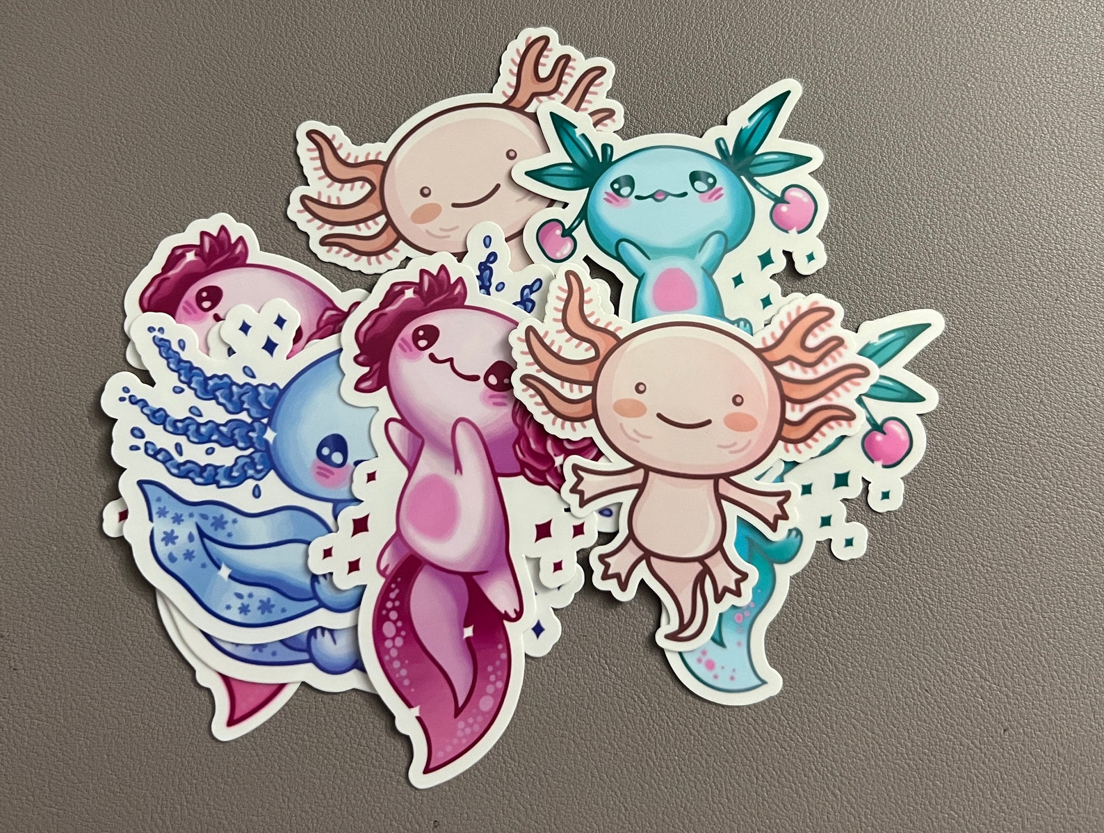 Axolotl Stickers - Waterproof Glossy Waterproof Vinyl Sticker ...