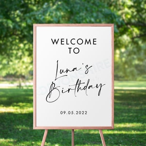 EDIT YOURSELF - Welcome Birthday Party Sign Birthday, Custom Welcome ...