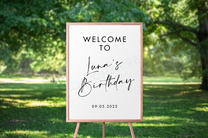 EDIT YOURSELF - Welcome Birthday Party Sign Birthday, Custom Welcome ...