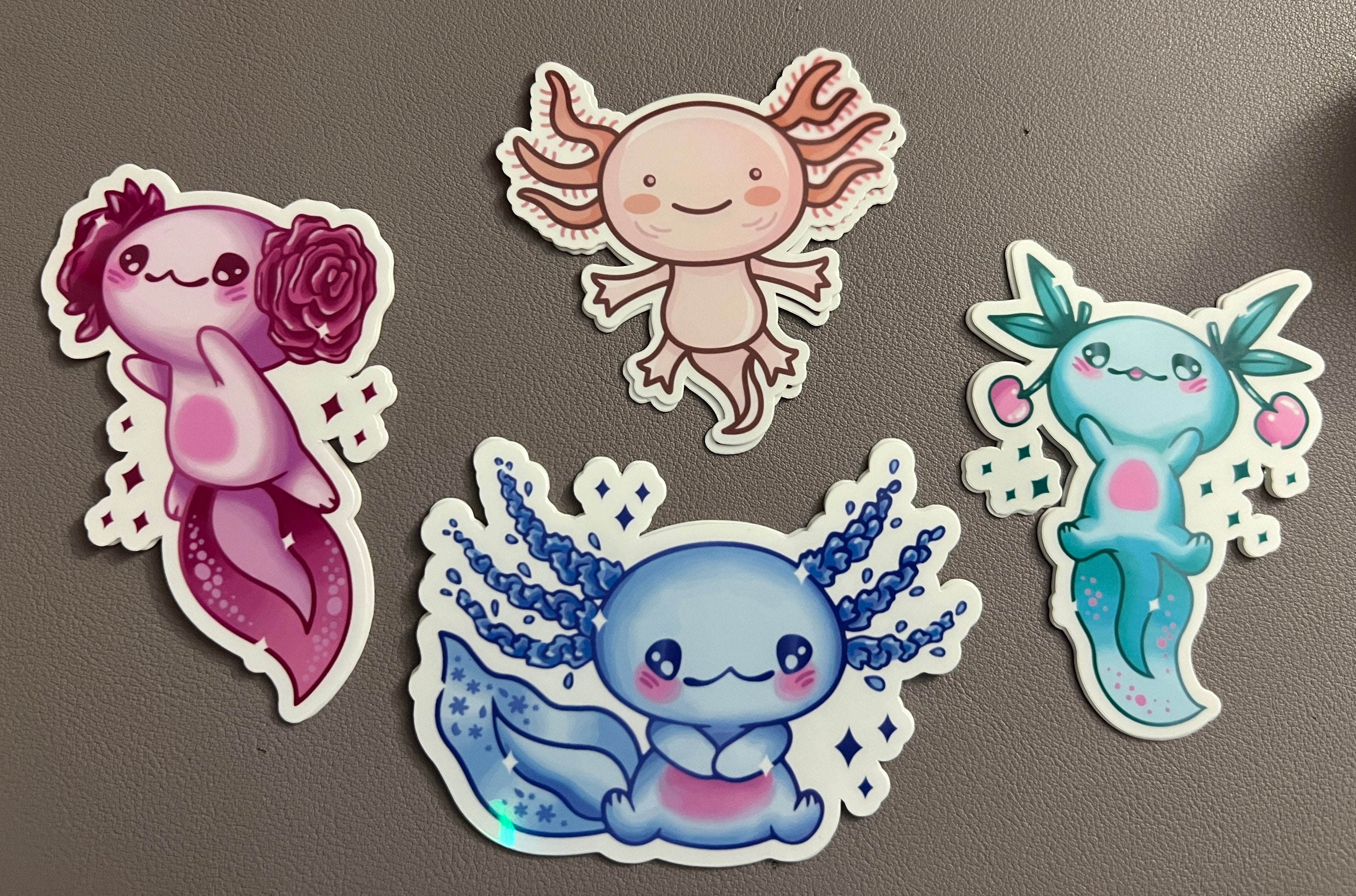 Axolotl Stickers - Waterproof Glossy Waterproof Vinyl Sticker ...