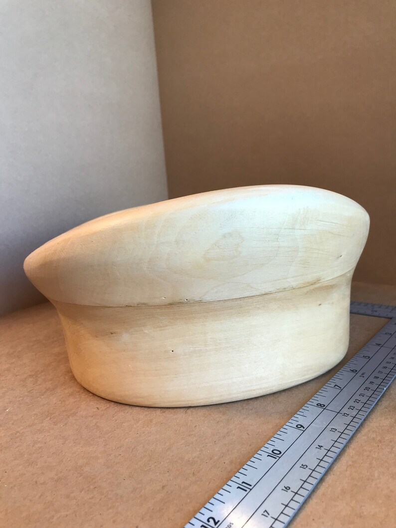Top Hat Block Crown, Millinery Hat Block, Hat Crown Wooden Hat Block ...