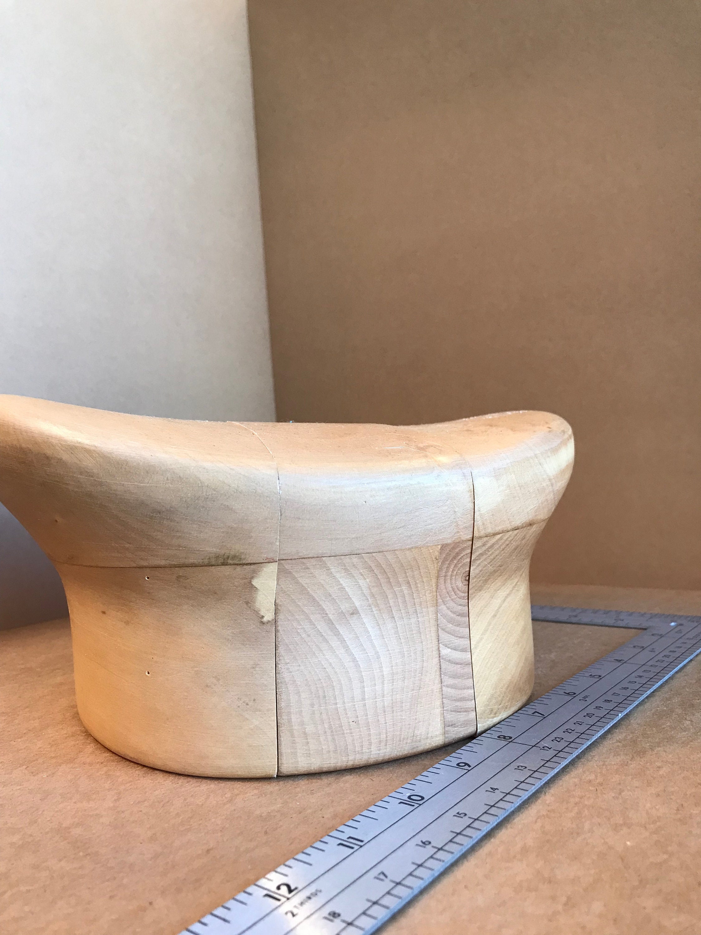 Top Hat Block Crown, Millinery Hat Block, Hat Crown Wooden Hat Block ...