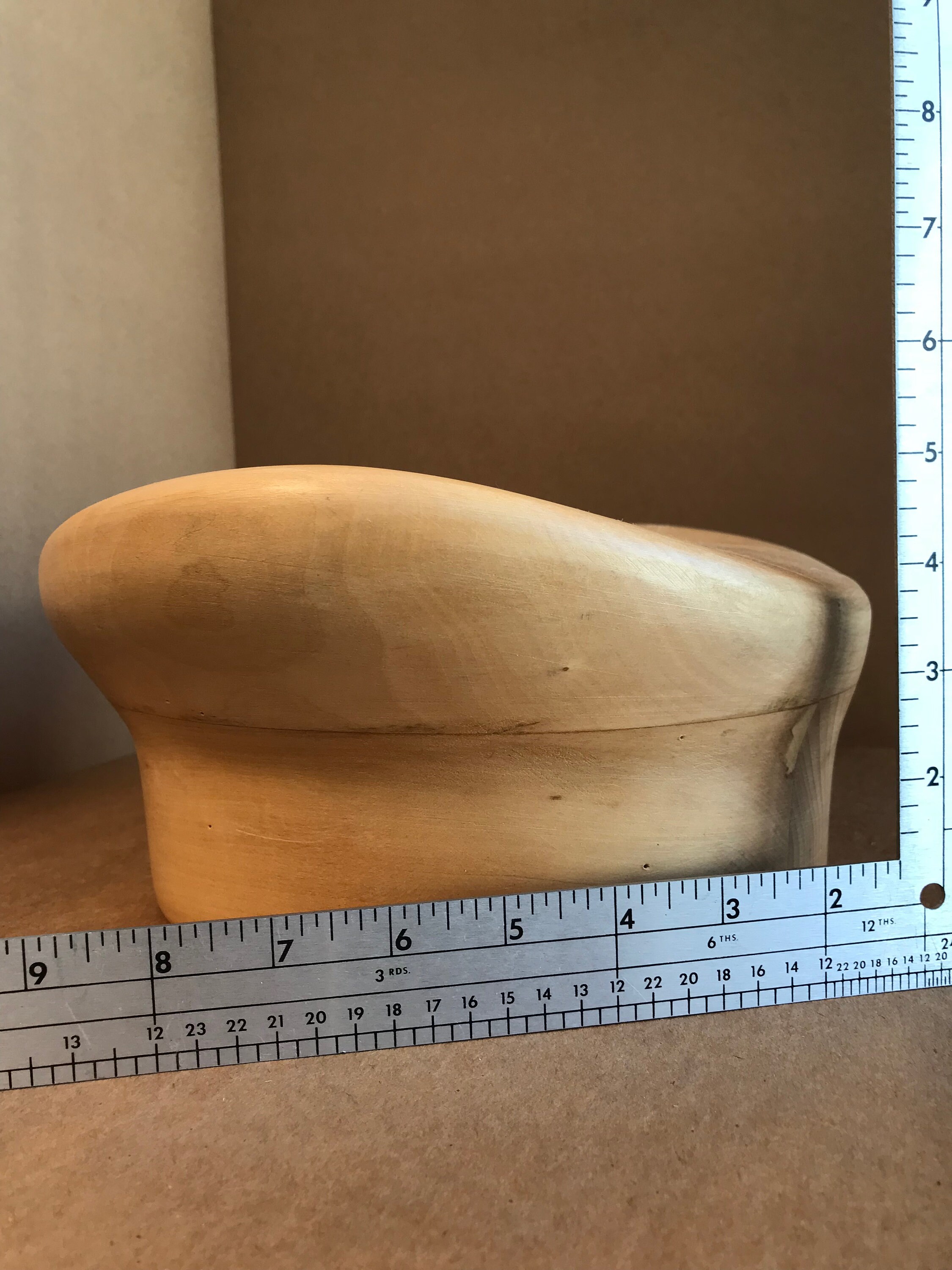 Top Hat Block Crown, Millinery Hat Block, Hat Crown Wooden Hat Block ...