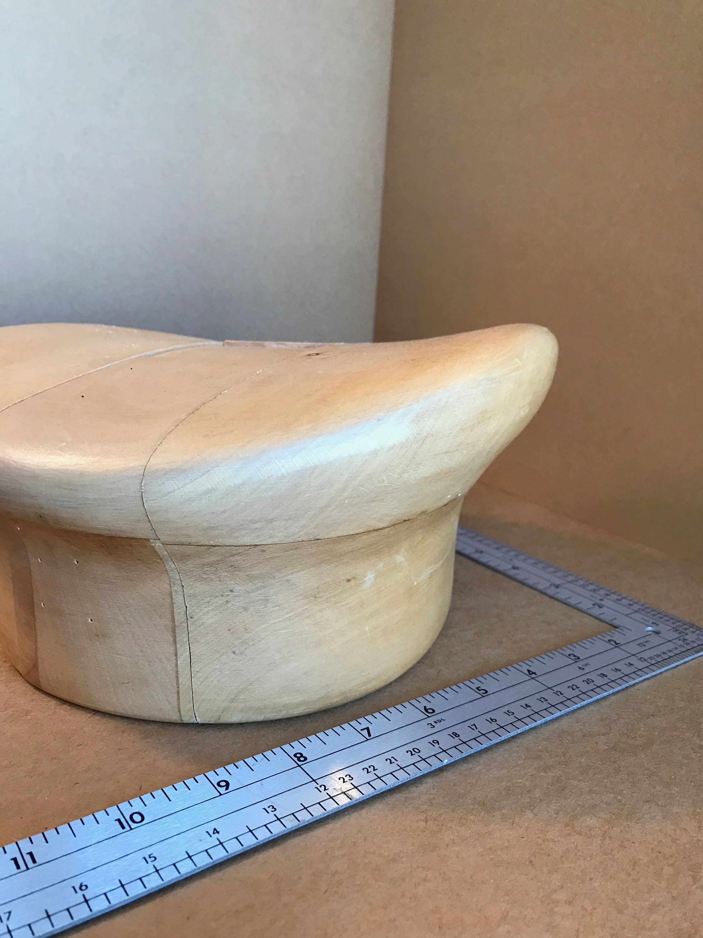 Top Hat Block Crown, Millinery Hat Block, Hat Crown Wooden Hat Block ...