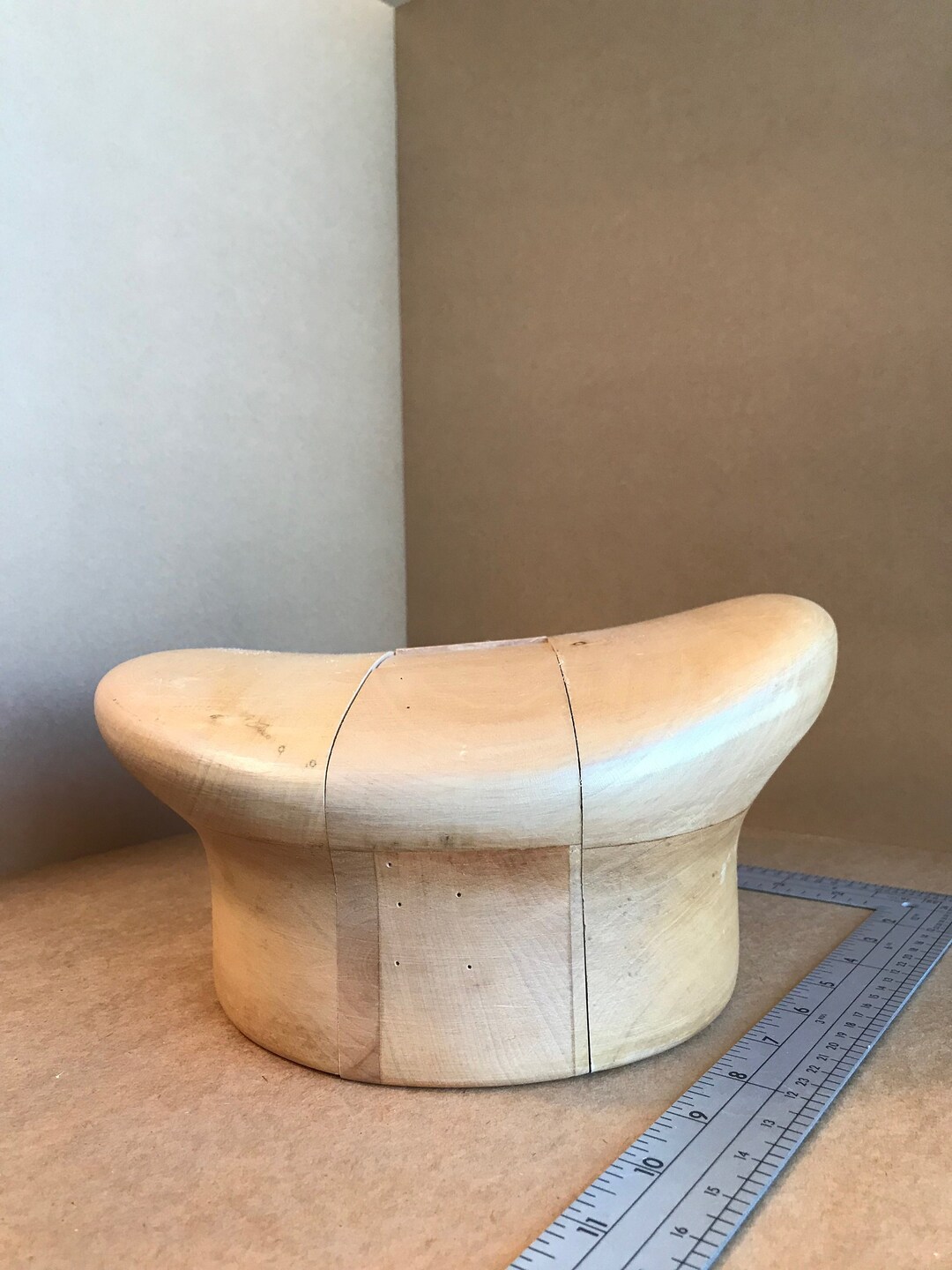 Top Hat Block Crown, Millinery Hat Block, Hat Crown Wooden Hat Block ...