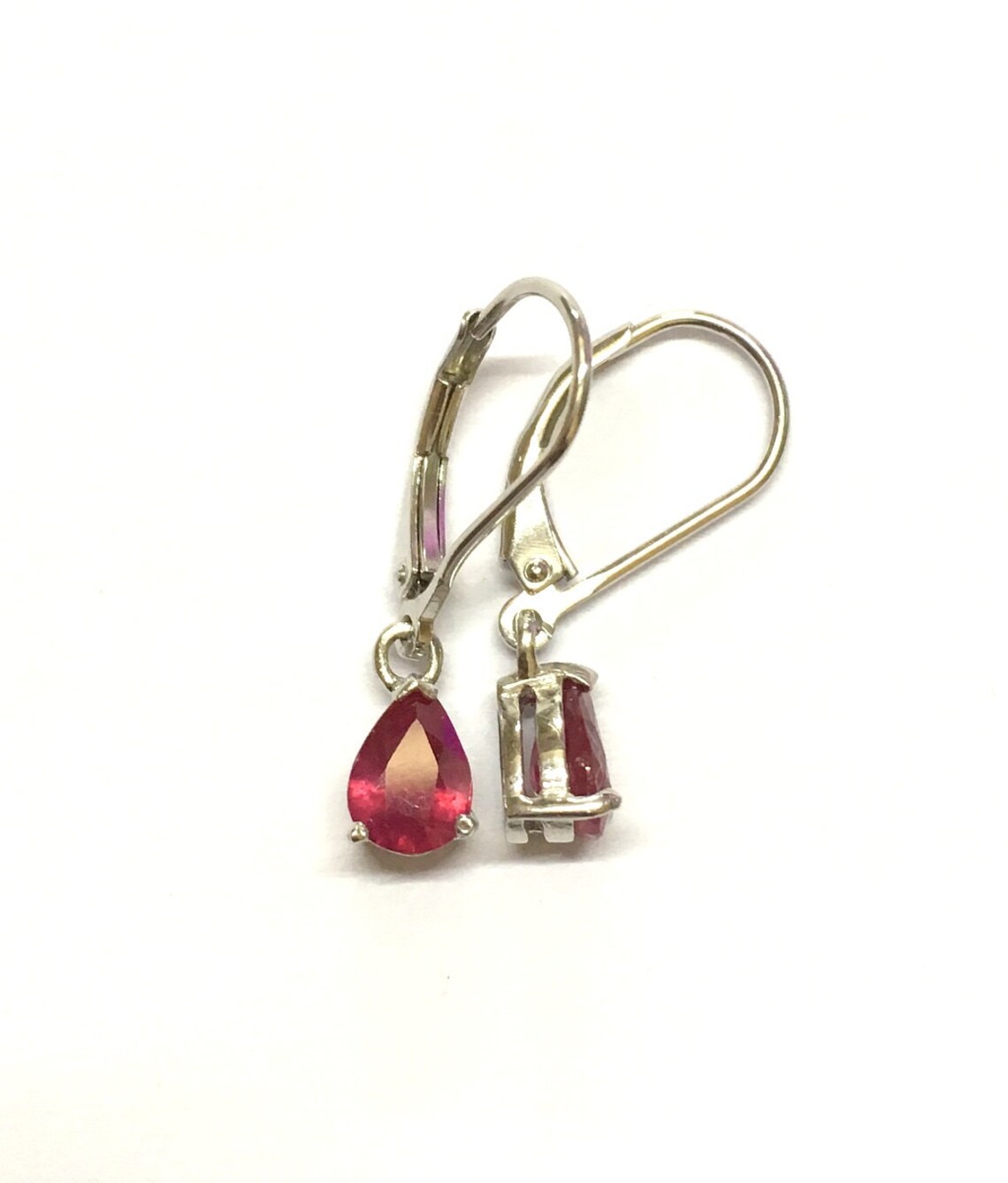 Natural Ruby Earrings With Lever Back, Sterling Silver Ruby Earrings, Ruby Earrings - Etsy