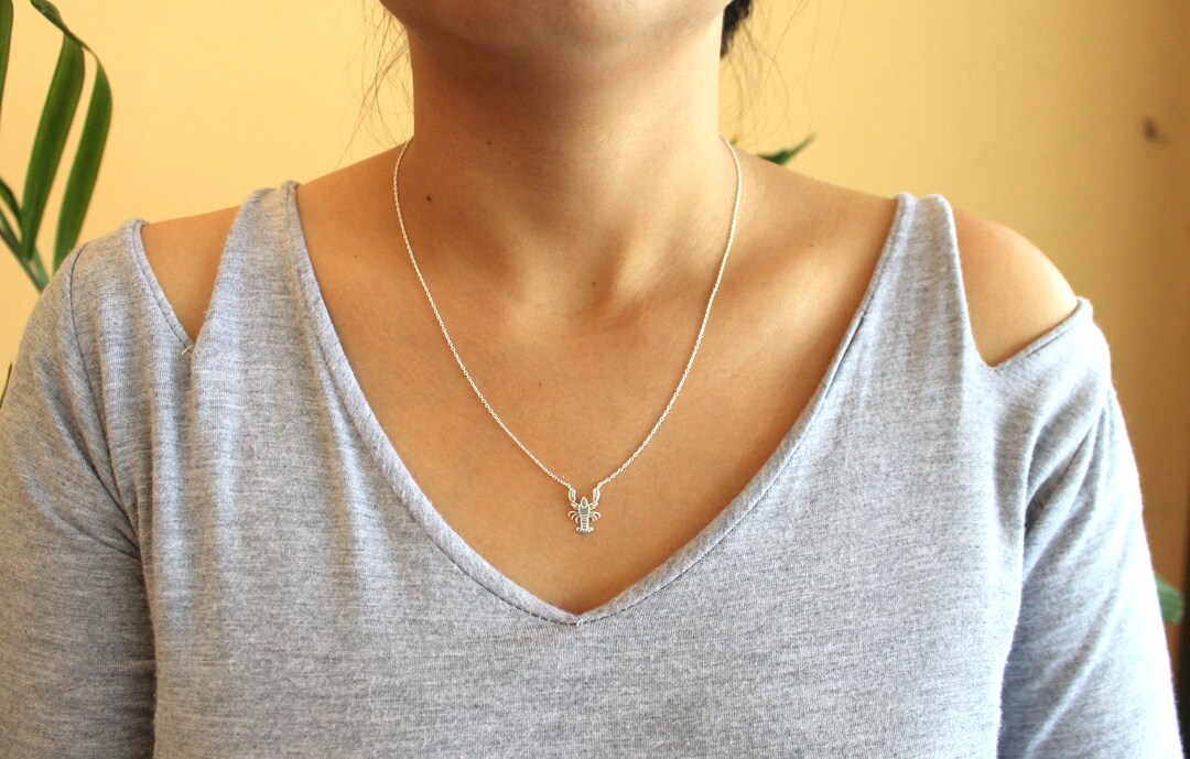 Sterling Silver Lobster Necklace, Lobster Necklace, Silver Lobster ...