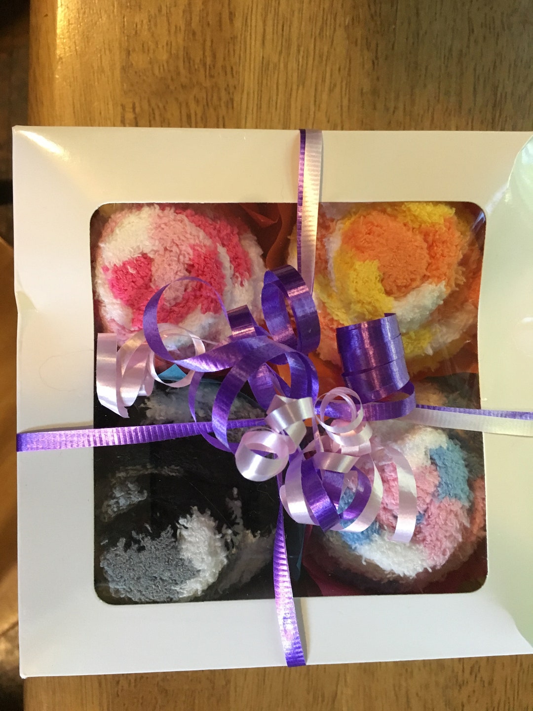 Women’s Fuzzy Sock Cupcakes in a Bakery Box - Etsy