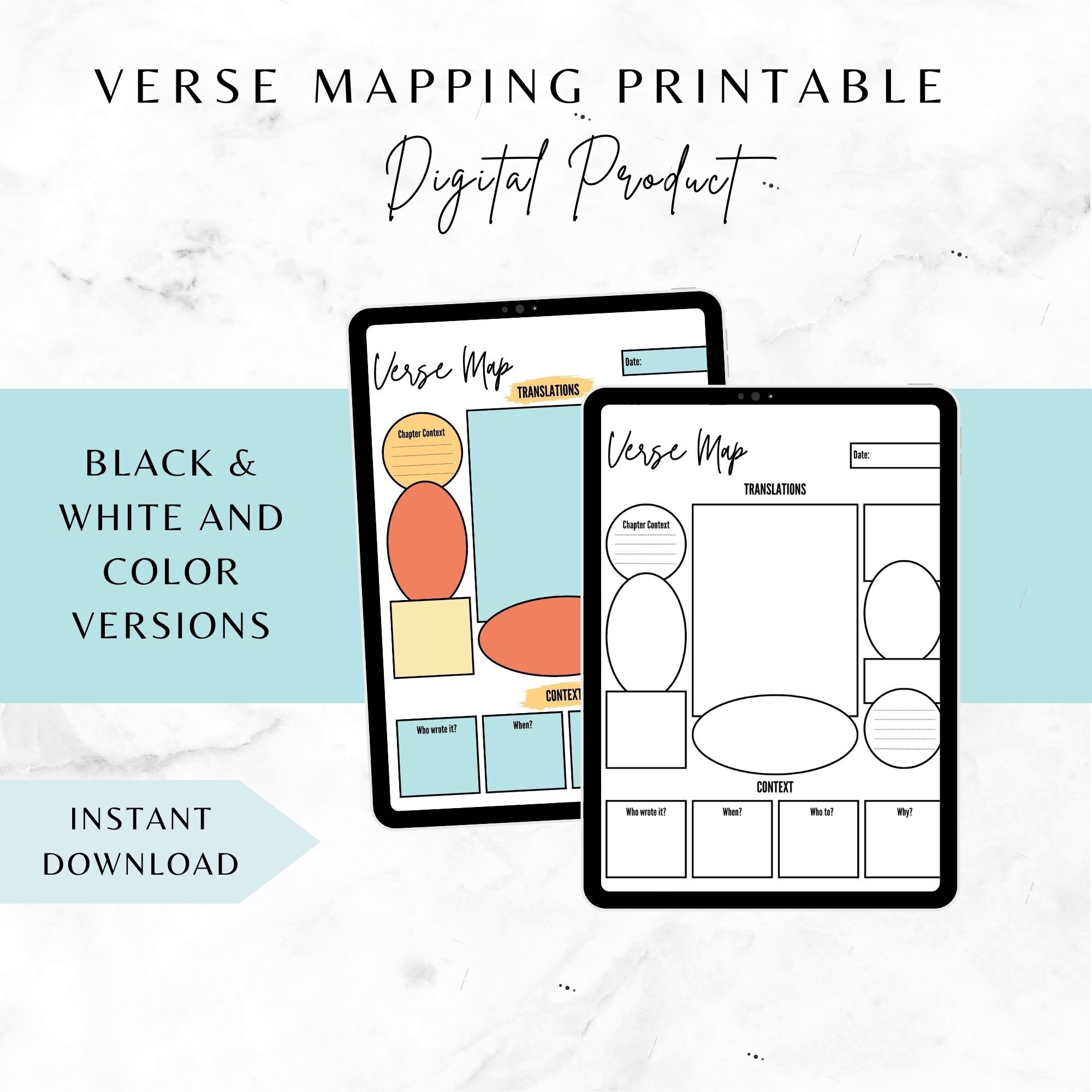 Verse Mapping Printable | Verse Map Journal | Bible Study Journal - Etsy