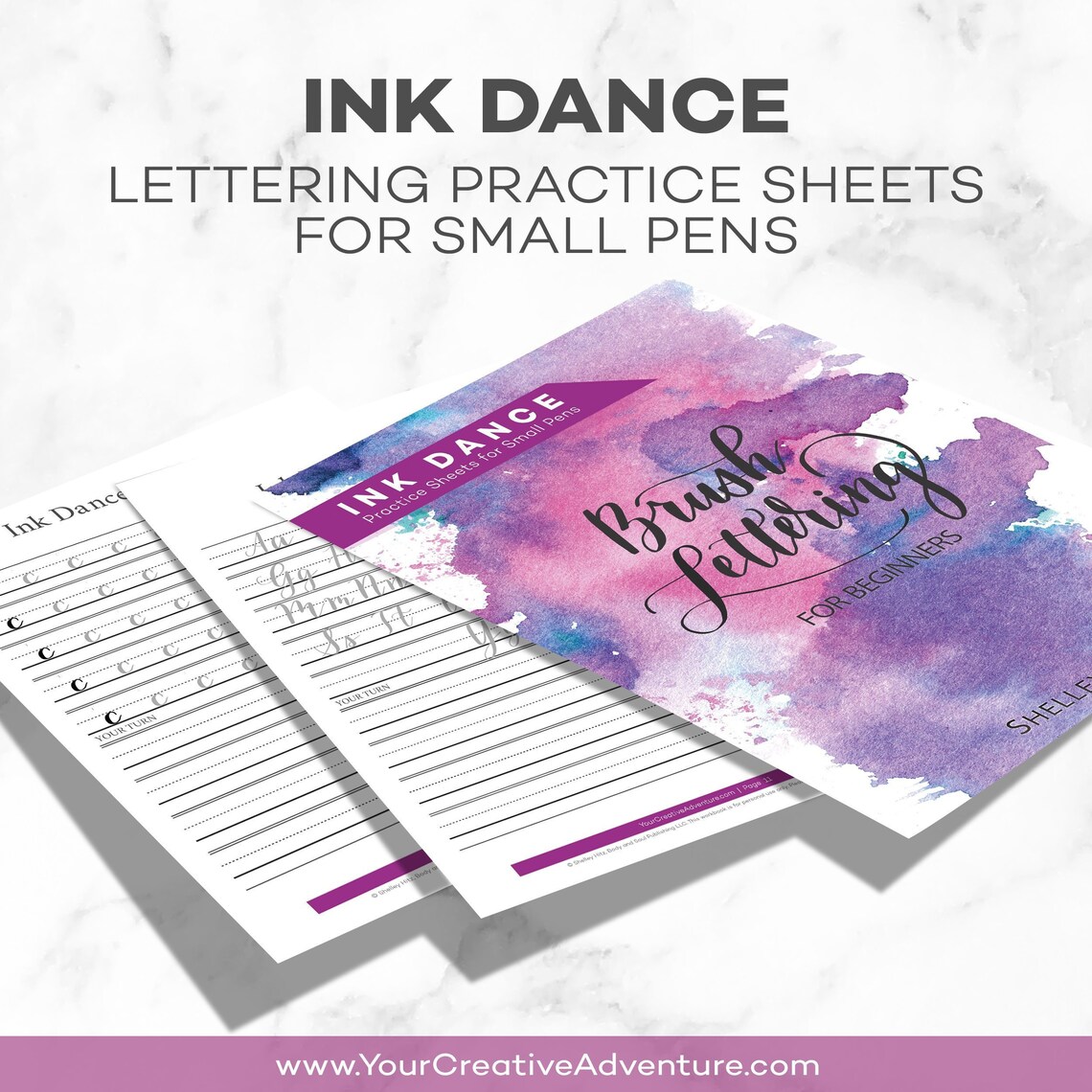 Lettering Practice Sheets for Small Pens PDF as Well as a | Etsy