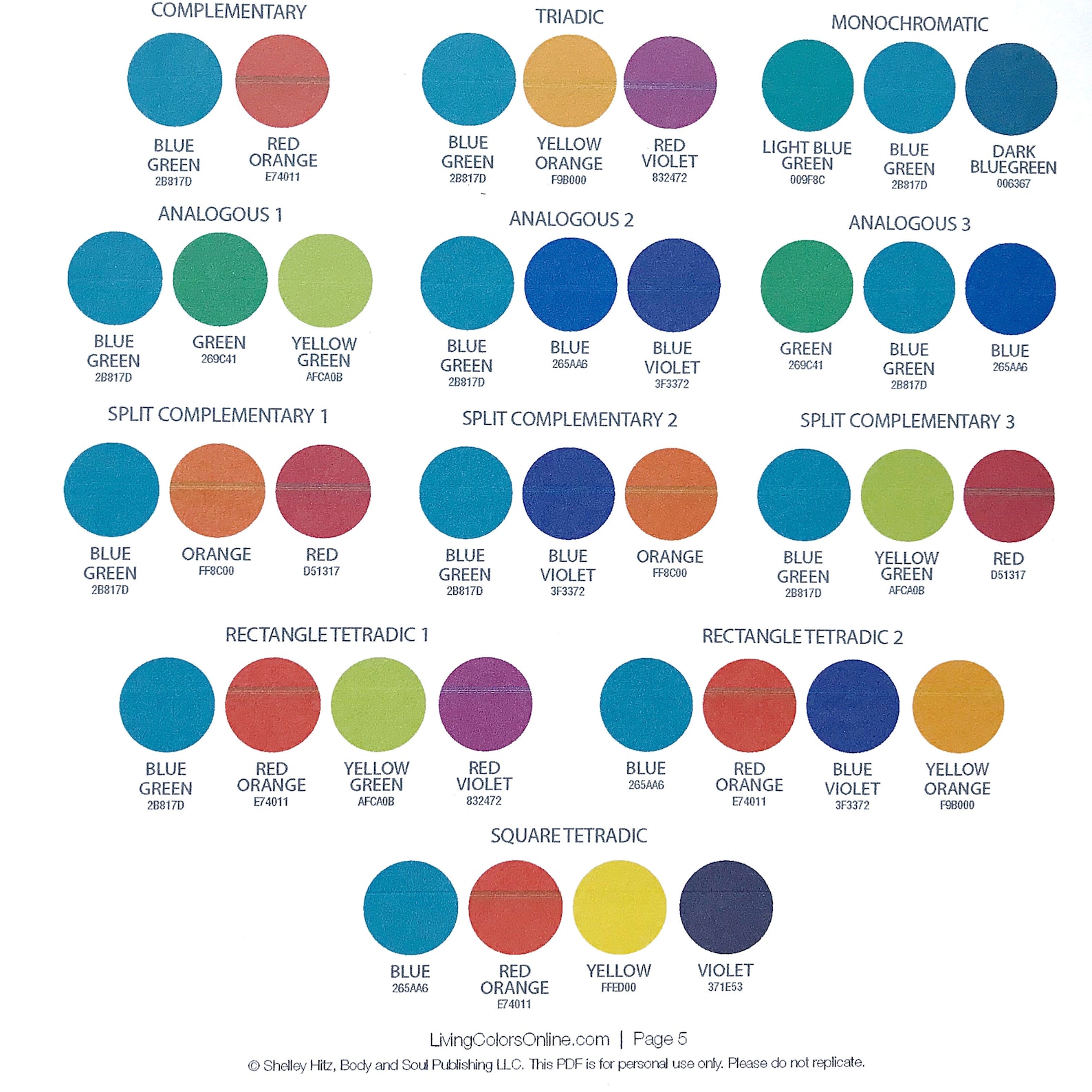 Color Wheel Combinations PDF and Procreate File | Etsy