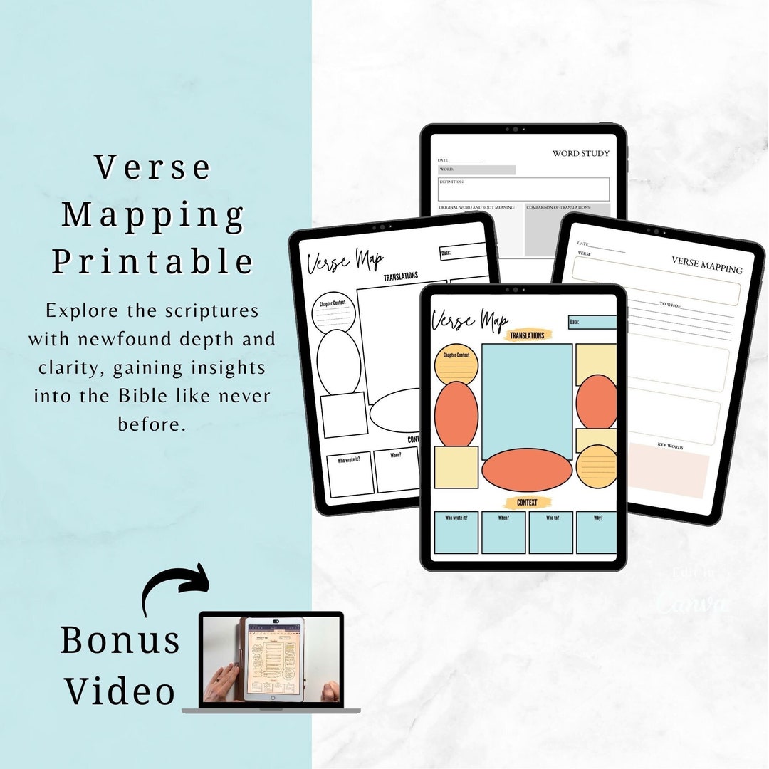 Verse Mapping Printable | Verse Map Journal | Bible Study Journal - Etsy
