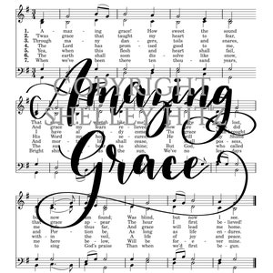 Amazing Grace Hymn Download | Hand Lettered Sheet Music Art | Hymnal ...