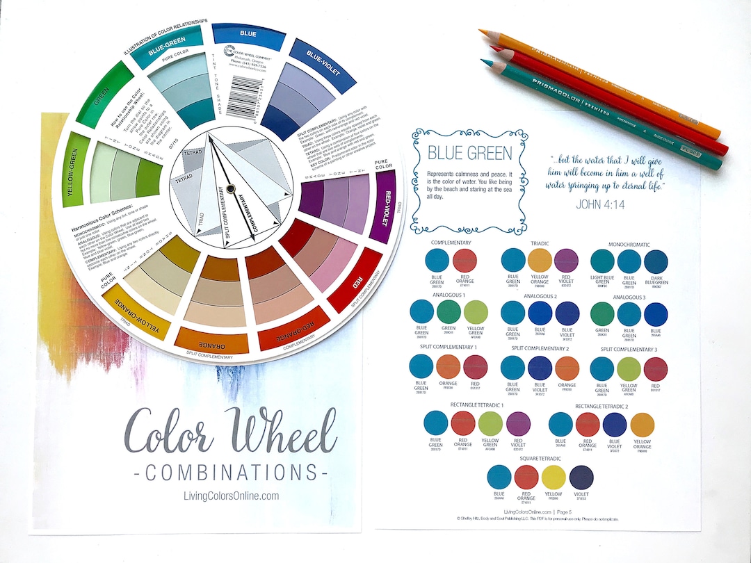Color Wheel Combinations PDF and Procreate File - Etsy