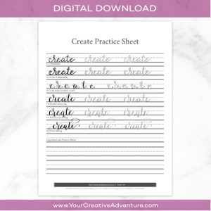 Digital Lettering Workbook (PDF) | Learn Lettering and Modern ...