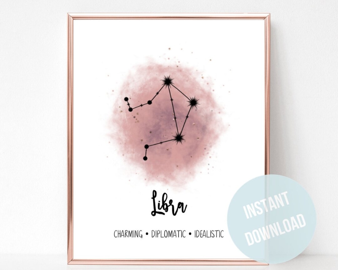 Libra Constellation Print, Libra Print, Astrology Gifts, Zodiac ...