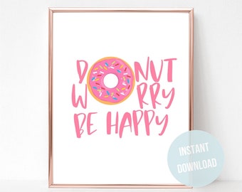 Donut Worry Be Happy - Etsy