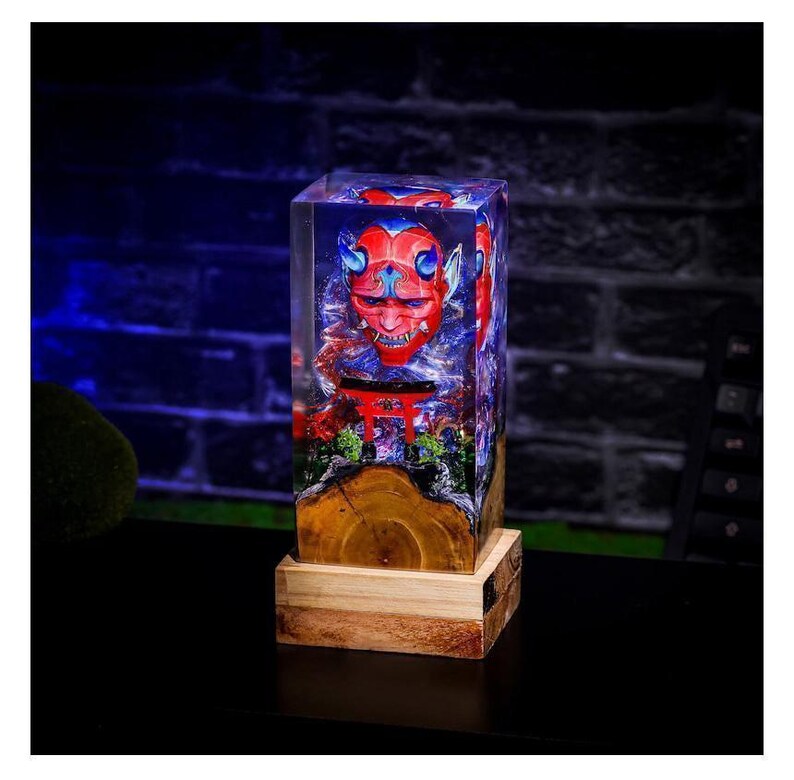 H.onn.ari Han.n.ya Mask and Torii Gate Night Lamp, Japanese Lamp Torii ...