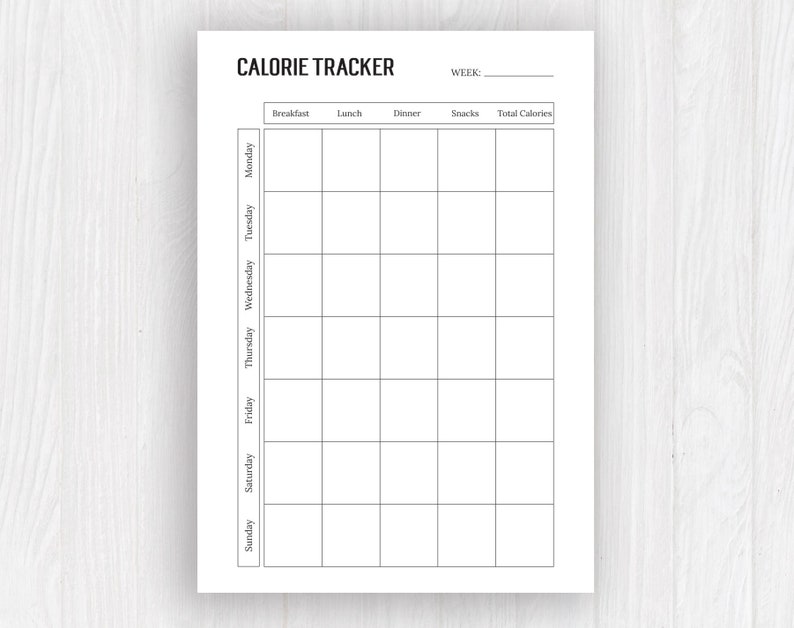 Calorie Tracker Nutrition Tracker Printable Nutrition | Etsy