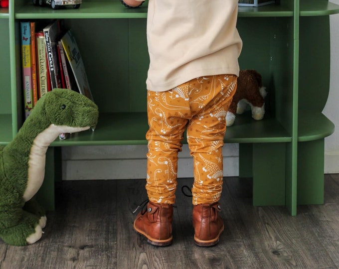 Dinosaur Baby Pants - Mustard Dino Pants- Baby Pants - Baby Shower Gift ...