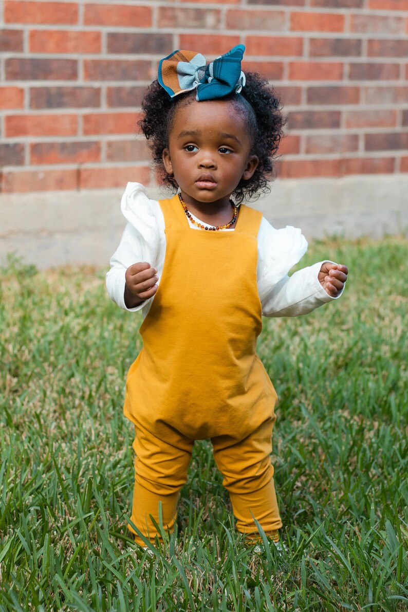Yellow Overalls - Toddler Overalls- Baby Romper - Toddler Romper - Boho ...